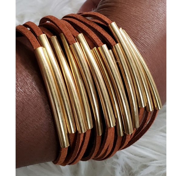 Jewelry | Rope Bracelet With Gold Metal Design | Poshmark